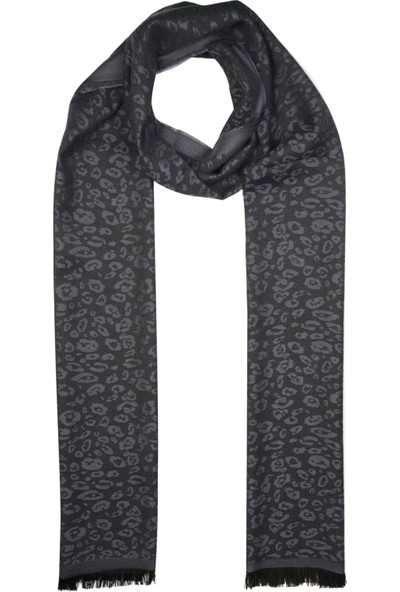 Esgue Desenli Siyah Erkek Bambu Şal