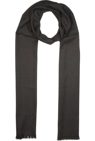 Esgue Desenli Siyah Erkek Bambu Şal