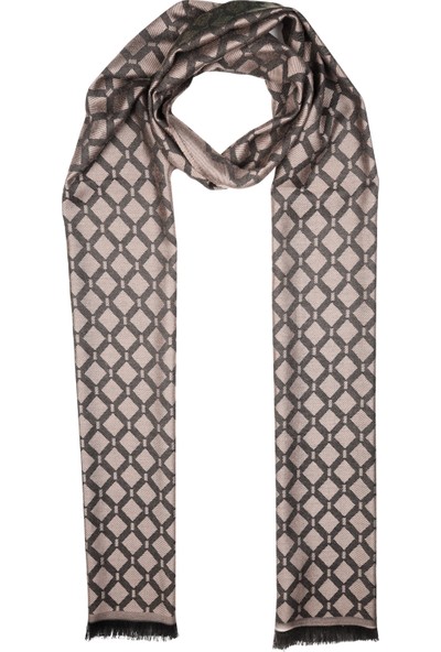 Esgue Desenli Bej Erkek Bambu Şal