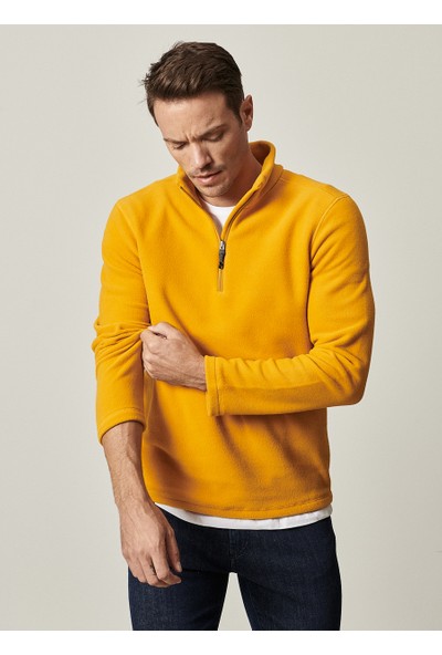 AC&Co / Altınyıldız Classics Standart Fit Günlük Rahat Fermuarlı Bato Yaka Spor Polar Sweatshirt