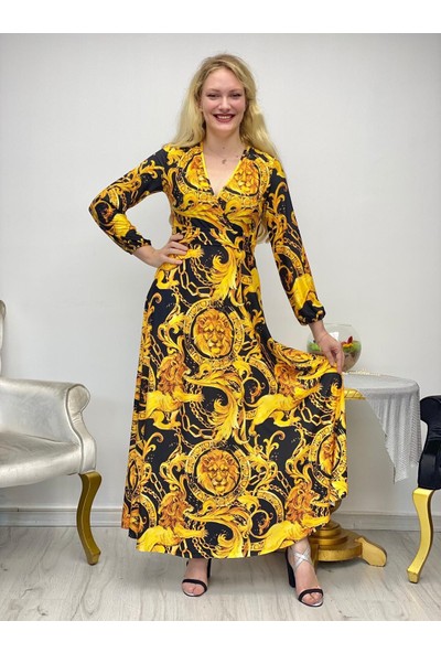 Gökmen Kotan Sarı Desenli Abiye