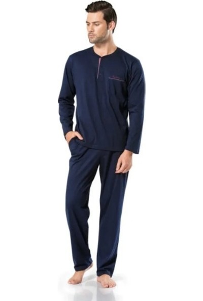 Pierre Cardin 5454 Erkek Penye Pijama Takımı - Lacivert Pierre Cardin 5454 Erkek Penye Pijama Takımı - Lacivert