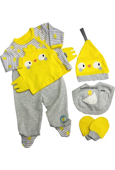 Miniworld Chick 5li Hastane Çıkışı Yenidoğan Zıbın Seti %100 Pamuk Miniworld Chick 5li Hastane Çıkışı Yenidoğan Zıbın Seti %100 Pamuk