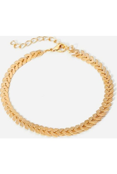 Hane14 Happy Balık Sırtı Zincir Kol Takısı Gold