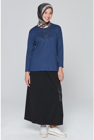 Armine Önü Işlemeli Anne Penye 20Ya9017 İndigo