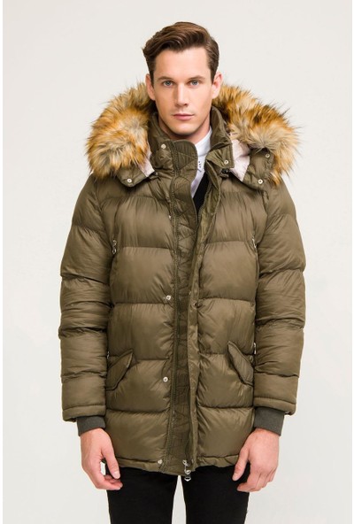 Cekmon Yakası Kürklü Şişme Erkek Mont Cekmon Yakası Kürklü Şişme Erkek Mont