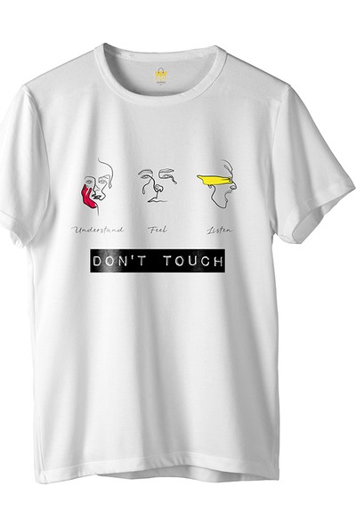 Zhoppers Dont Touch Beyaz Tasarım T-Shirt L Zhoppers Dont Touch Beyaz Tasarım T-Shirt L