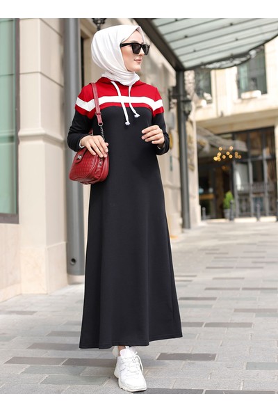 Tofisa Kadın Garnili Elbise - Bordo - Tofisa