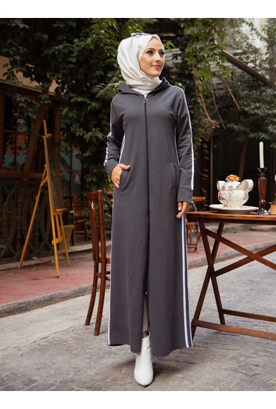 Tofisa Kadın Kapüşonlu Kap - Antrasit - Tofisa