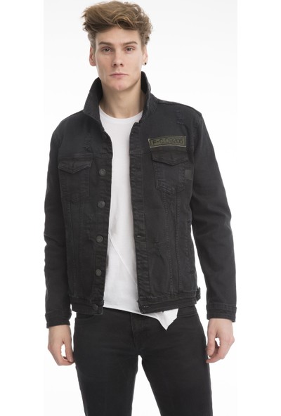 Cekmon Erkek Yazı Detaylı Baskılı Kot Ceket Cekmon Erkek Yazı Detaylı Baskılı Kot Ceket