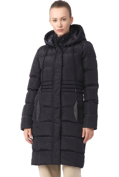 Cekmon Kadın Uzun Kalın Şişme Kadın Mont Lacivert Cekmon Kadın Uzun Kalın Şişme Kadın Mont Lacivert