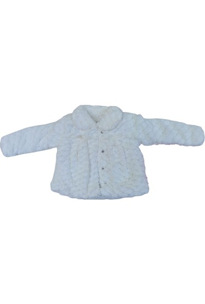 Bebesi Beyaz Kürk Bebek Mont