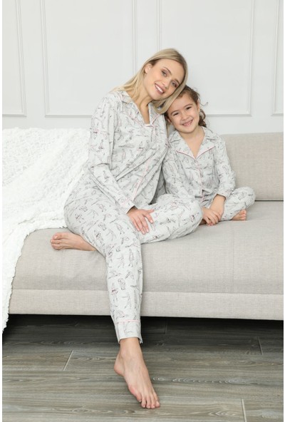 Siyah İnci Pamuklu Likrali Biyeli Düğmeli Pijama Takım 20258040 Siyah İnci Pamuklu Likrali Biyeli Düğmeli Pijama Takım 20258040