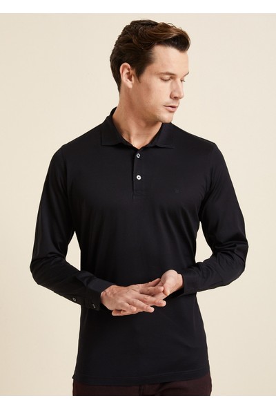 Bisse Regular Fit Manşetli Polo Yaka Sweatshirt