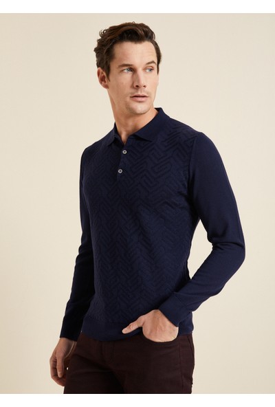 Bisse Regular Fit Desenli Polo Yaka Triko