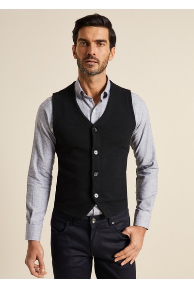 Bisse Slim Fit Desenli Yelek