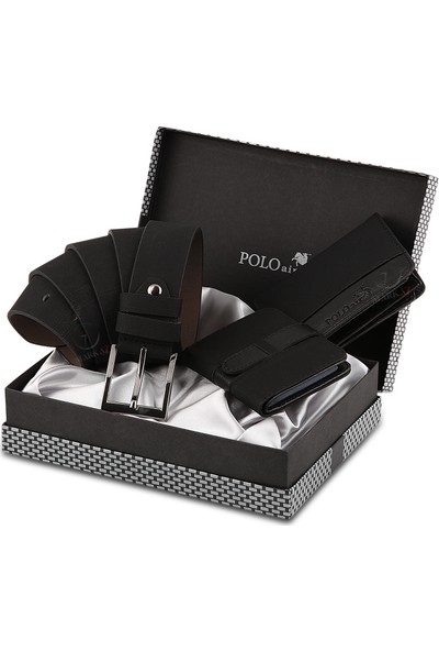 Polo Air Erkek Cüzdan Kemer ve Kartlık Siyah Aksesuar Seti Polo Air Erkek Cüzdan Kemer ve Kartlık Siyah Aksesuar Seti