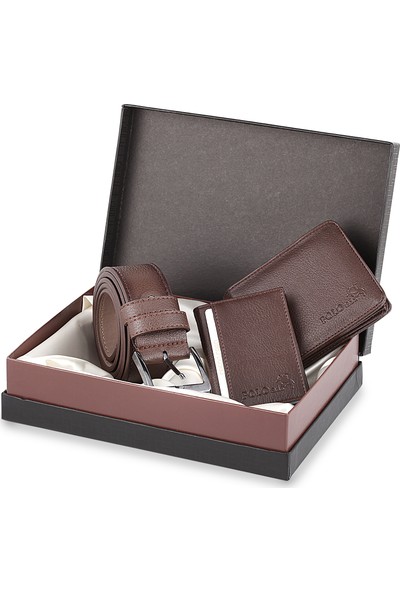 Polo Air Erkek Kahverengi Kutulu Klasik Cüzdan Kemer Kartlık Seti Polo Air Erkek Kahverengi Kutulu Klasik Cüzdan Kemer Kartlık Seti