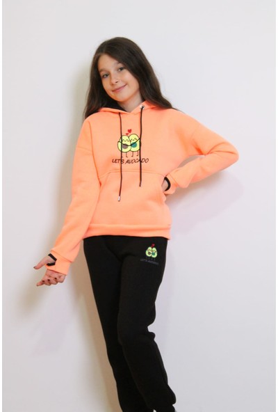 Kız Çocuk Eşofman Takımı - Lets Avacado Yazılı - 3 Iplik ( Kalın)