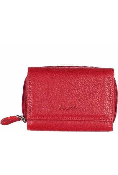 Aka Deri Flotör Kırmızı Kadın Cüzdanı (467-8)