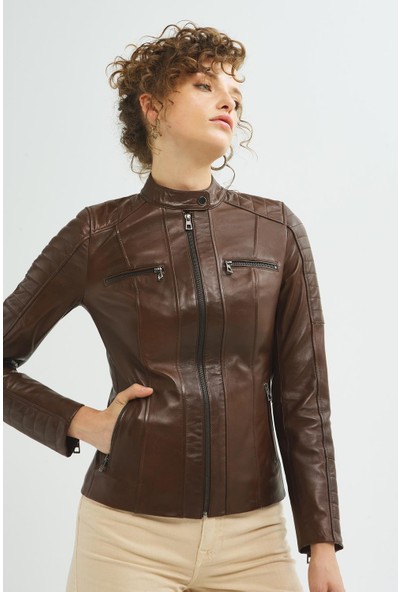 İkbal Larissa Kahverengi Deri Mont Kadın İkbal Larissa Kahverengi Deri Mont Kadın