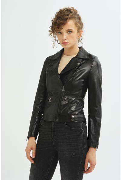 İkbal Susan Siyah Deri Mont Kadın İkbal Susan Siyah Deri Mont Kadın