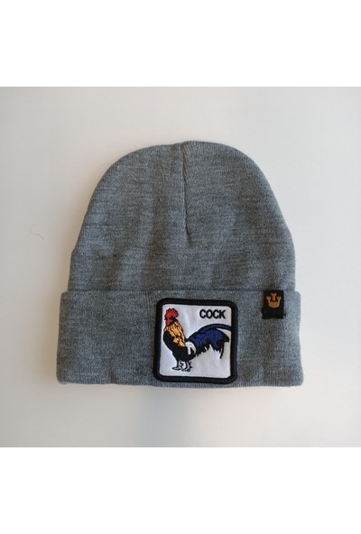 E2 Store Gri Hayvan Figürlü Bere-Cock E2 Store Gri Hayvan Figürlü Bere-Cock