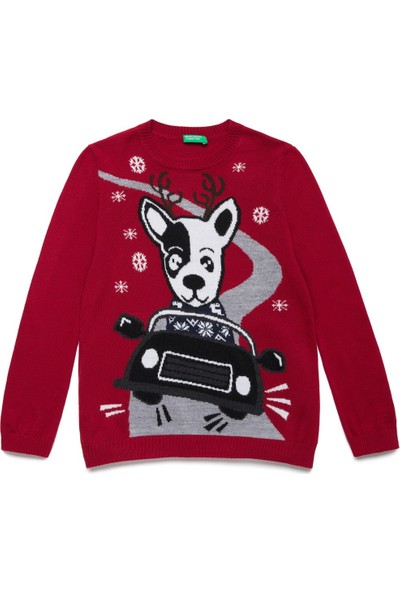 United Colors Of Benetton Erkek Çocuk Kardanadam Noelbaba Jakarlı Kazak United Colors Of Benetton Erkek Çocuk Kardanadam Noelbaba Jakarlı Kazak