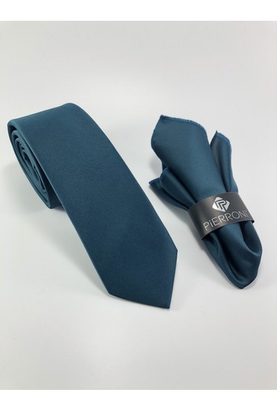 Pierroni Düz Renk Mendilli Kravat