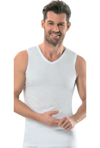 Jiber Erkek V Yaka Sıfır Kol Atlet - 123