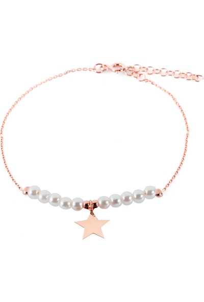 Azuris 925 Ayar Gümüş İncili Yıldız Hal Hal