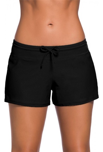 Angelsin Angelsin Şık Siyah Bayan Deniz Şortu