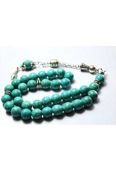 RD Ekoavm Turkuaz Taşı Tesbih 8 Mm Küre Kesim Tespih