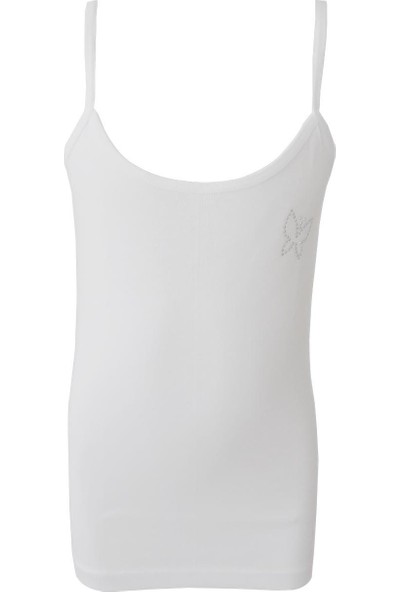 Özkan Kız Çocuk Ribana Taşlı İp Askılı Atlet 0817 Beyaz Özkan Kız Çocuk Ribana Taşlı İp Askılı Atlet 0817 Beyaz