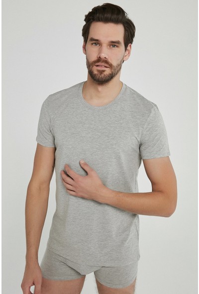 Penti Erkek Gri Melanj Basic Regular 2'li Tişört Penti Erkek Gri Melanj Basic Regular 2'li Tişört