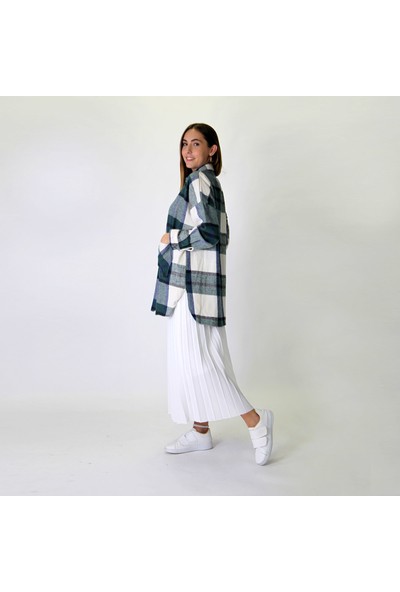 Essah Moda Kadın Beyaz Piliseli Uzun Etek - ME000129 Essah Moda Kadın Beyaz Piliseli Uzun Etek - ME000129