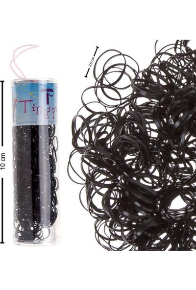 Zupimo 100´LÜ 2,5 cm Kız Çocuk Siyah Lastik Toka - Lastik Tüp Toka