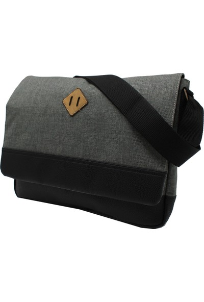 Hakkan Çanta Postacı Yatık Çapraz Çanta GK16-1 Siyah Gri