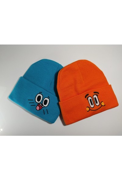 Işıl Aksesuar Gumball Darwin Nakış Işlemeli Bere 2li Set, Unisex