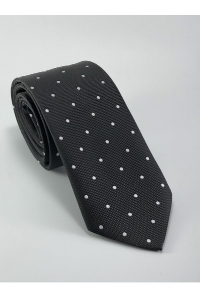 Pierroni Siyah Beyaz Puntiyeli Kravat