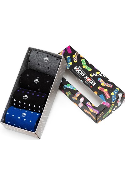 The Socks House 4'lü Erkek Küçük Puantiye Desenli Hediye Seti The Socks House 4'lü Erkek Küçük Puantiye Desenli Hediye Seti