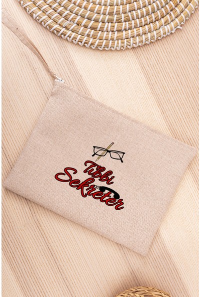 Hediyedukkani Tıbbi Sekreter Keten Bez El Çantası