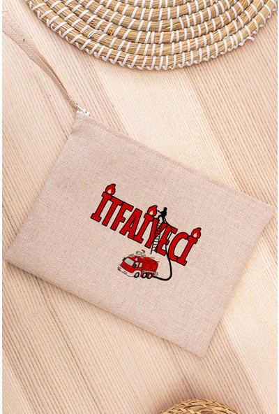 Hediyedukkani Itfaiyeci Keten Bez El Çantası