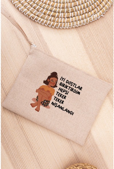 Hediyedukkani Iyi Dostlar Biriktirdim Keten Bez El Çantası