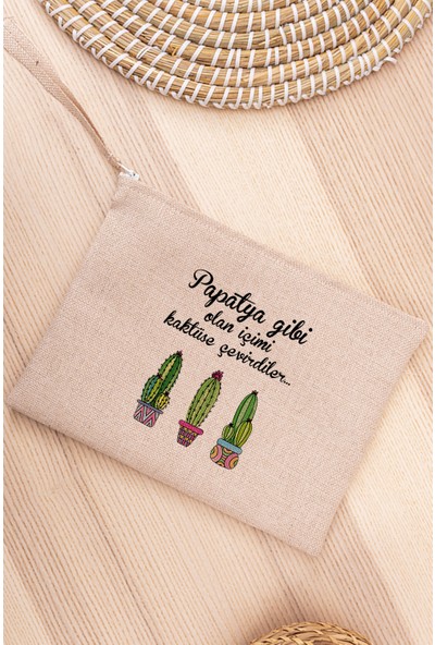 Hediyedukkani Içimi Kaktüse Çevirdiler Keten Bez El Çantası