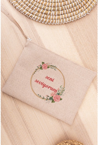 Hediyedukkani Seni Seviyorum Keten Bez El Çantası