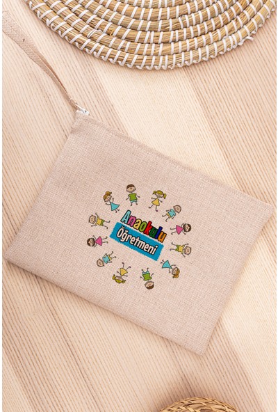 Hediyedukkani Anaokulu Öğretmeni Keten Bez El Çantası