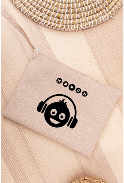 Hediyedukkani Emoji Tasarım Keten Bez El Çantası