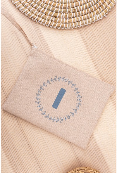 Hediyedukkani I Harfi Mavi Çerçeveli Keten Bez El Çantası Hediyedukkani I Harfi Mavi Çerçeveli Keten Bez El Çantası