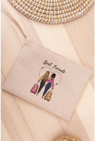 Hediyedukkani Best Friends Keten Bez El Çantası